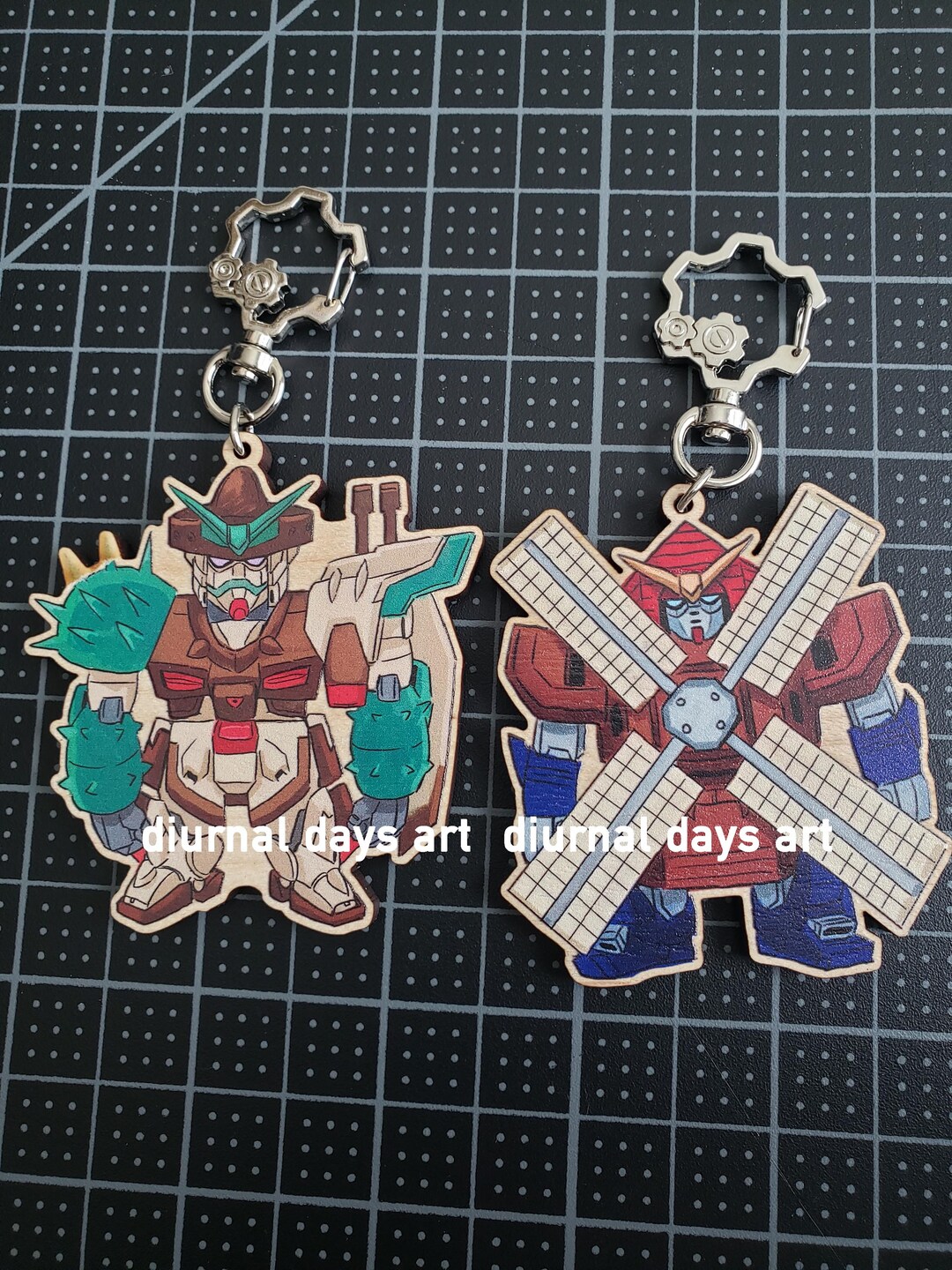 Gun Mecha Tequila & Nether 2.5" Wood Charms - Etsy