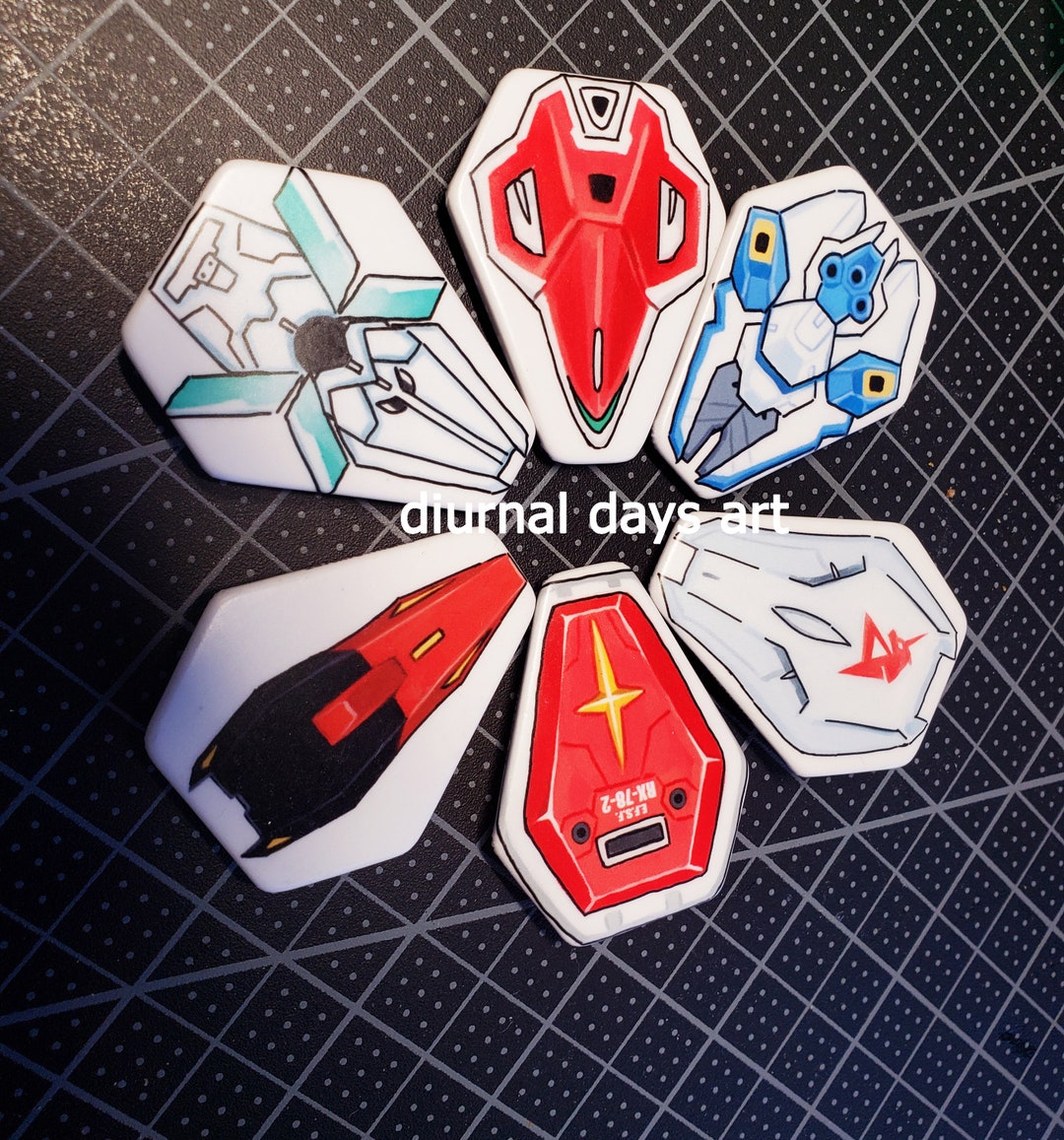 Mecha Shield Button Pins - Etsy
