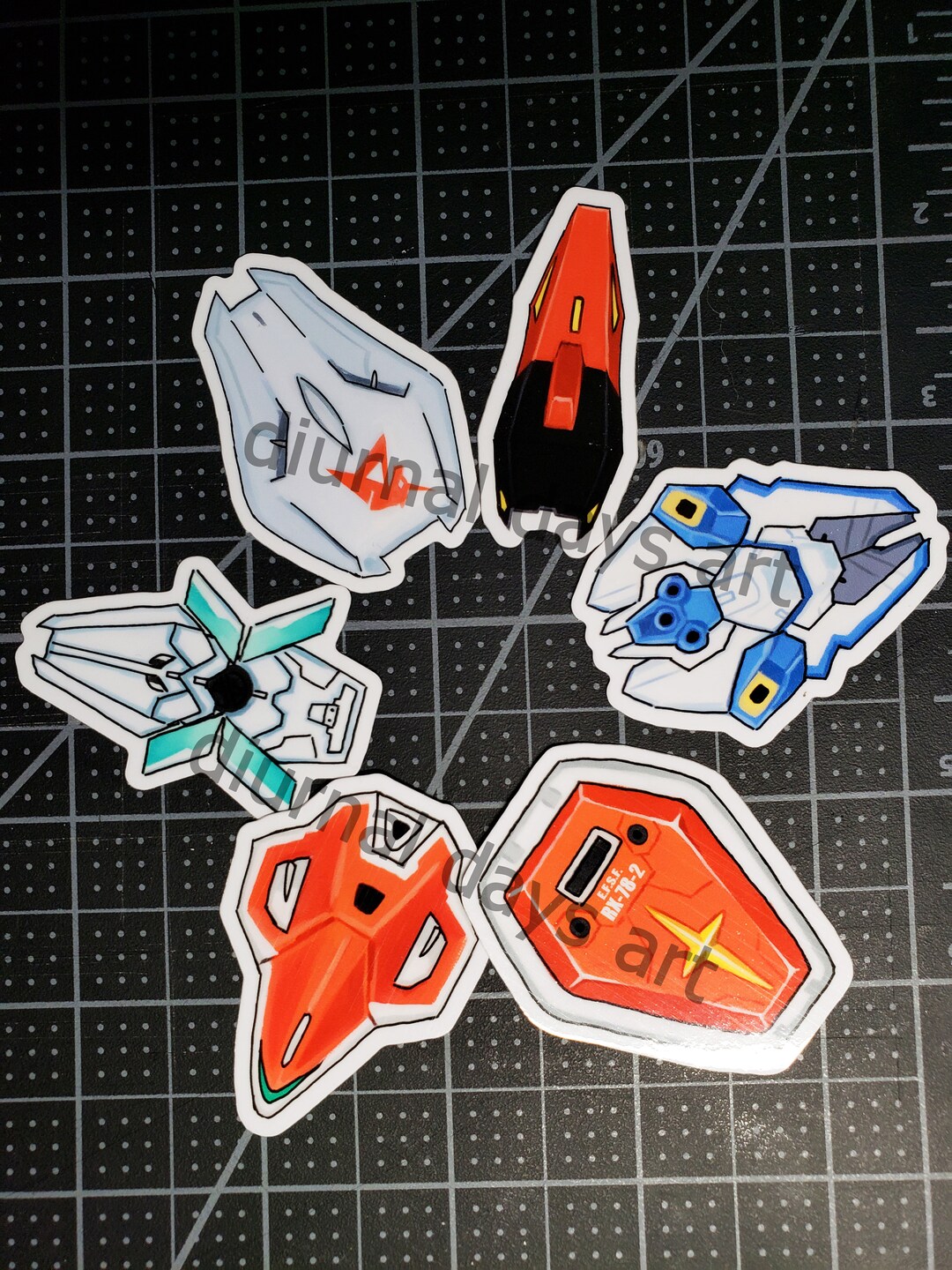 Mecha Shields Vinyl Stickers - Etsy