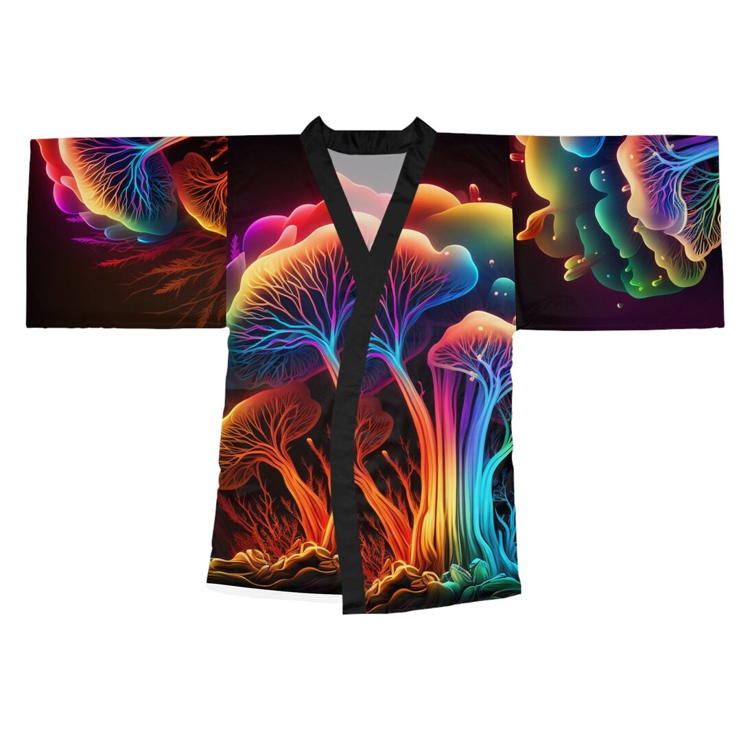 Psychedelic Rainbow Mushroom Kimono | Perfect for Music Festivals ...