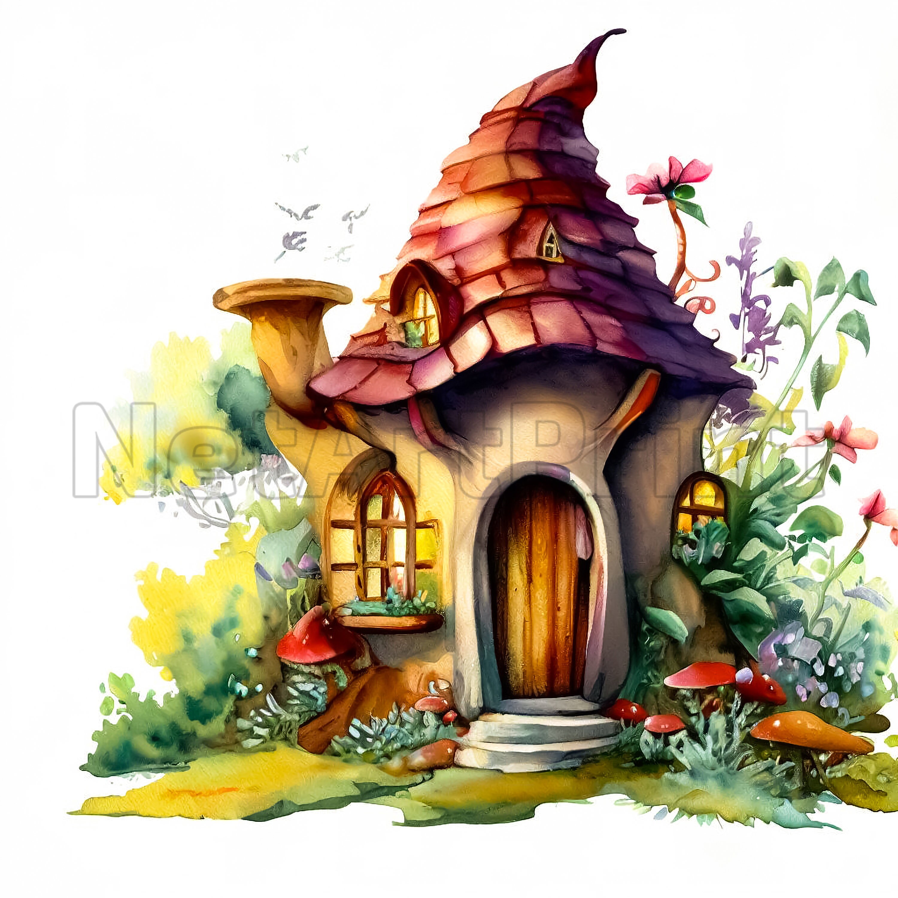 Fairy House 25 JPG Clipart Set Fairy Tale House Digital - Etsy