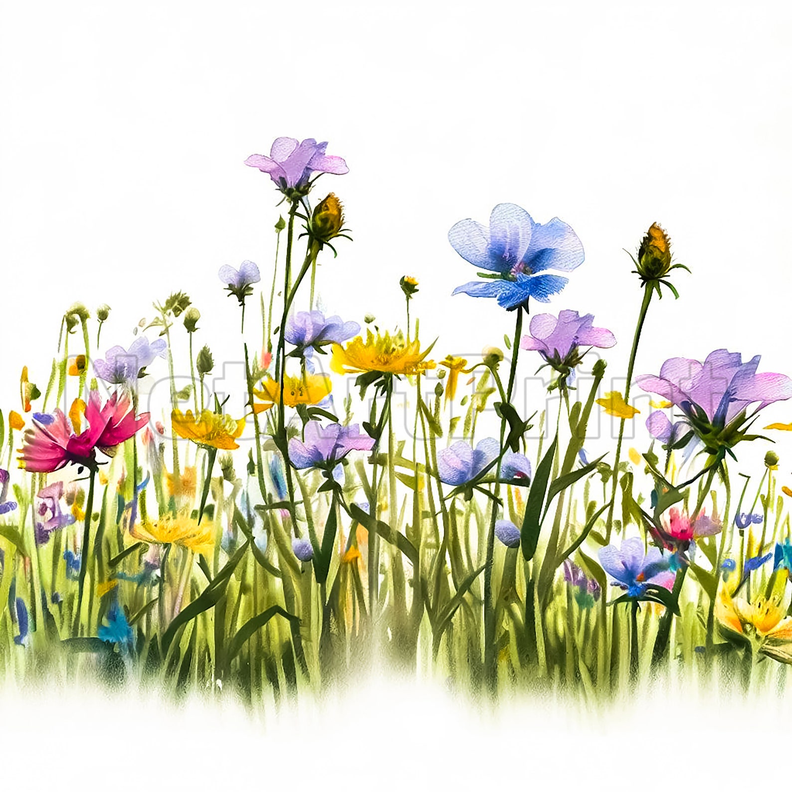 Wildflower Meadow Clipart 20 High Quality Watercolor JPG Set Card ...