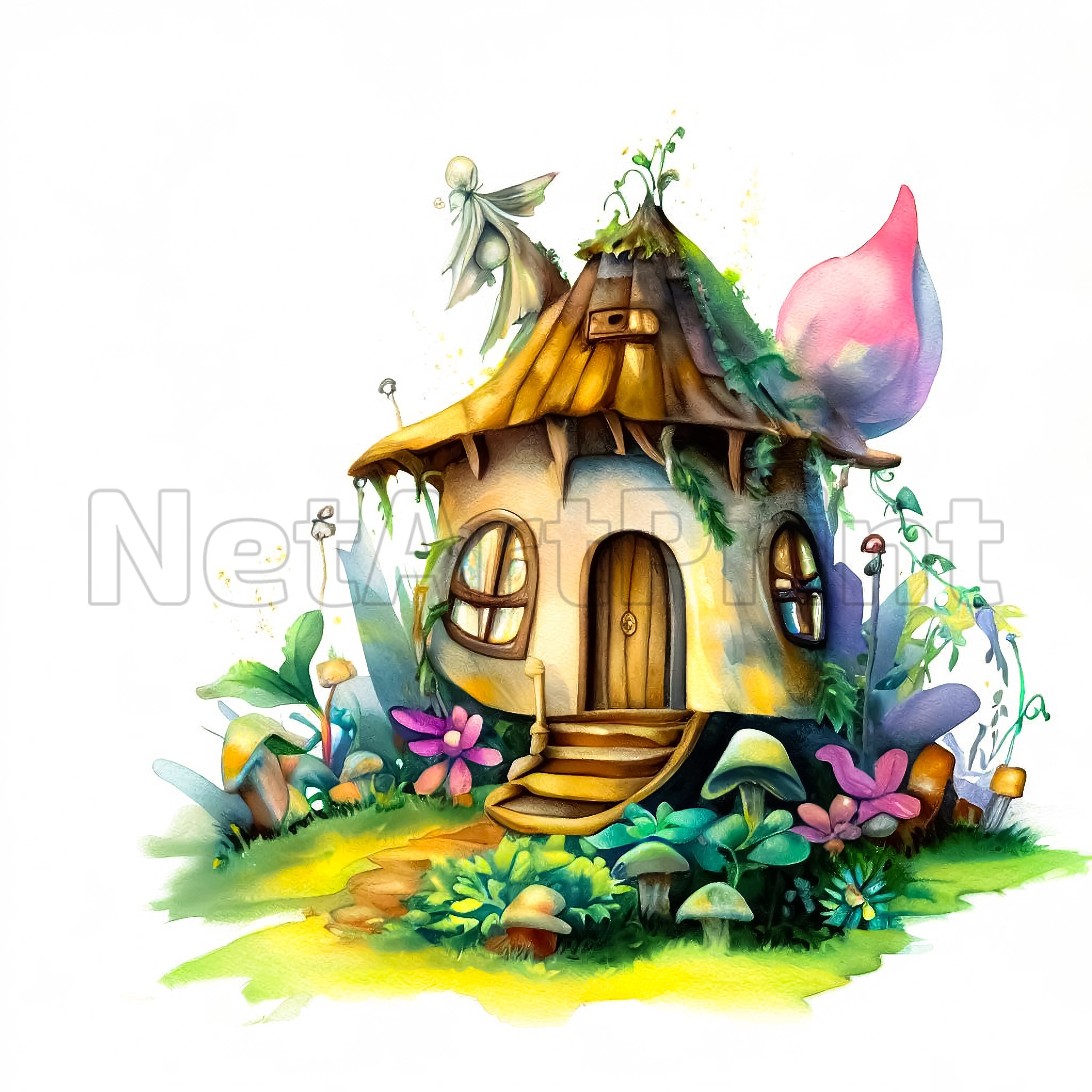 Fairy House 25 JPG Clipart Set Fairy Tale House Digital - Etsy