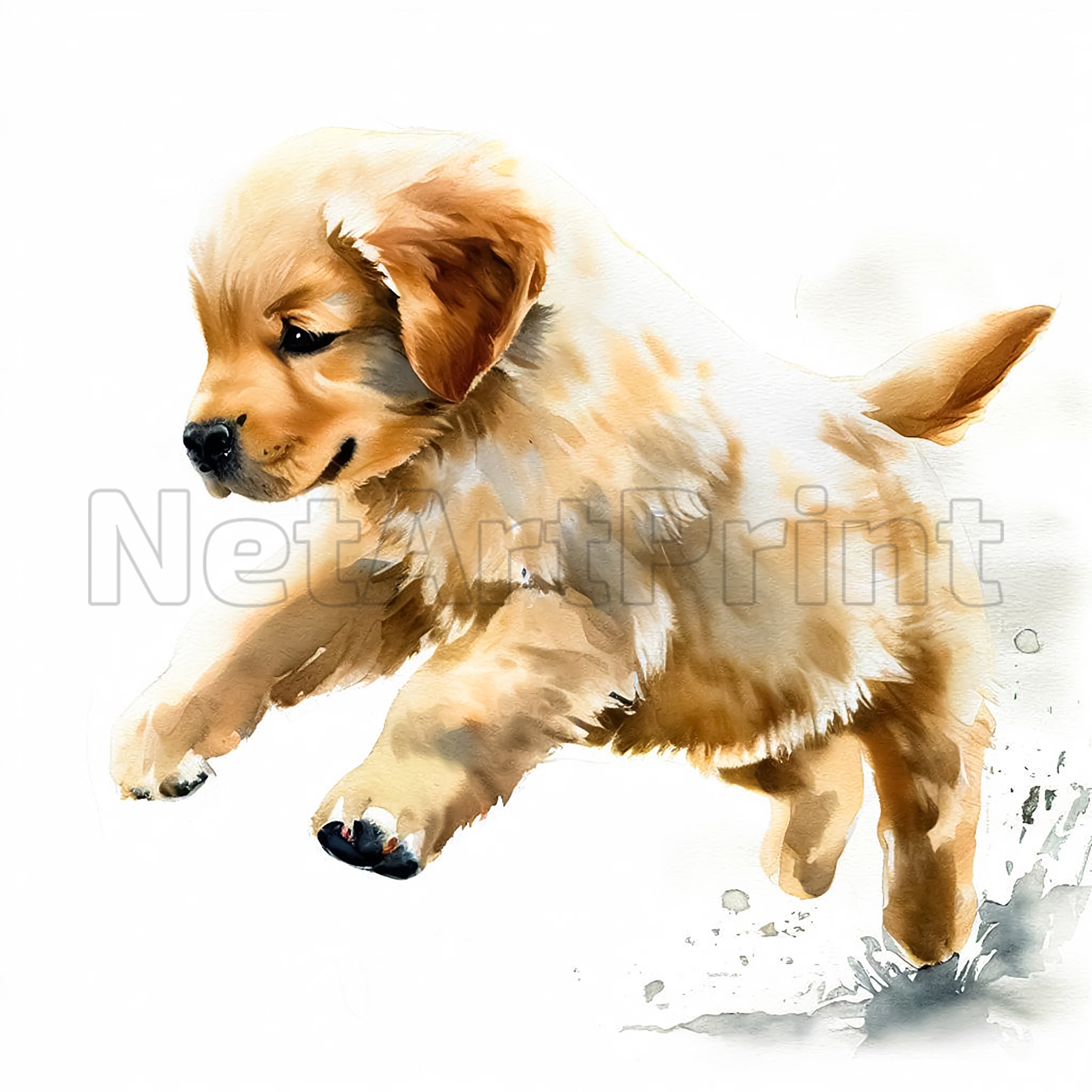 Golden Retriever Puppy Clipart 35 JPG Watercolor Gifts for Dog Owners ...