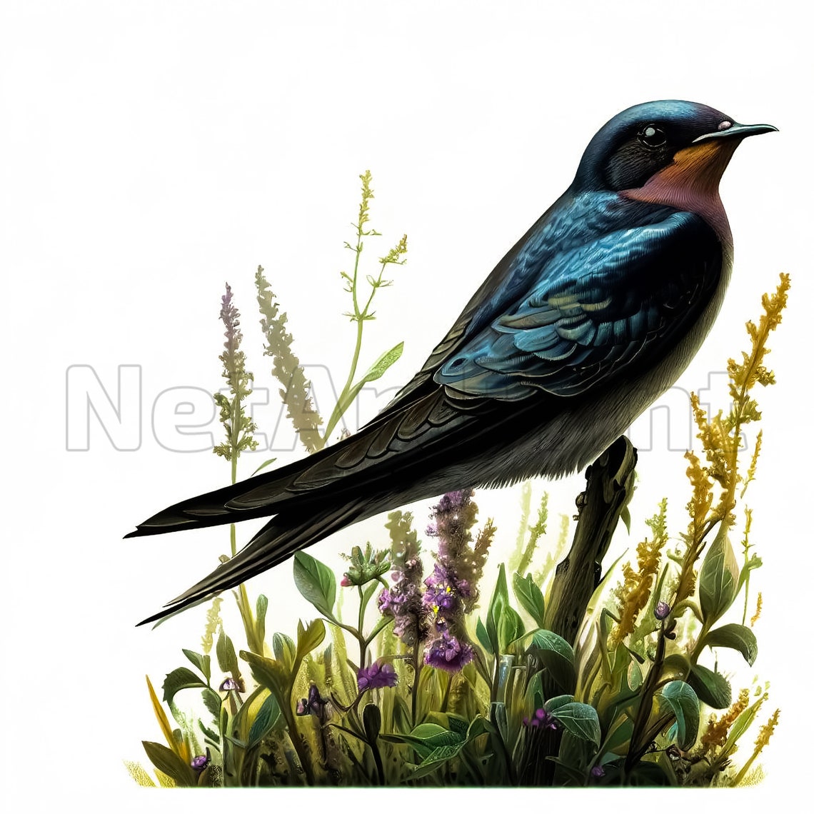 Purple Martin Clipart 30 JPG, Purple Martin on Branch Portrait Designs ...