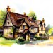 English Village 20 JPG Clipart, British Village Life Watercolor Art ...