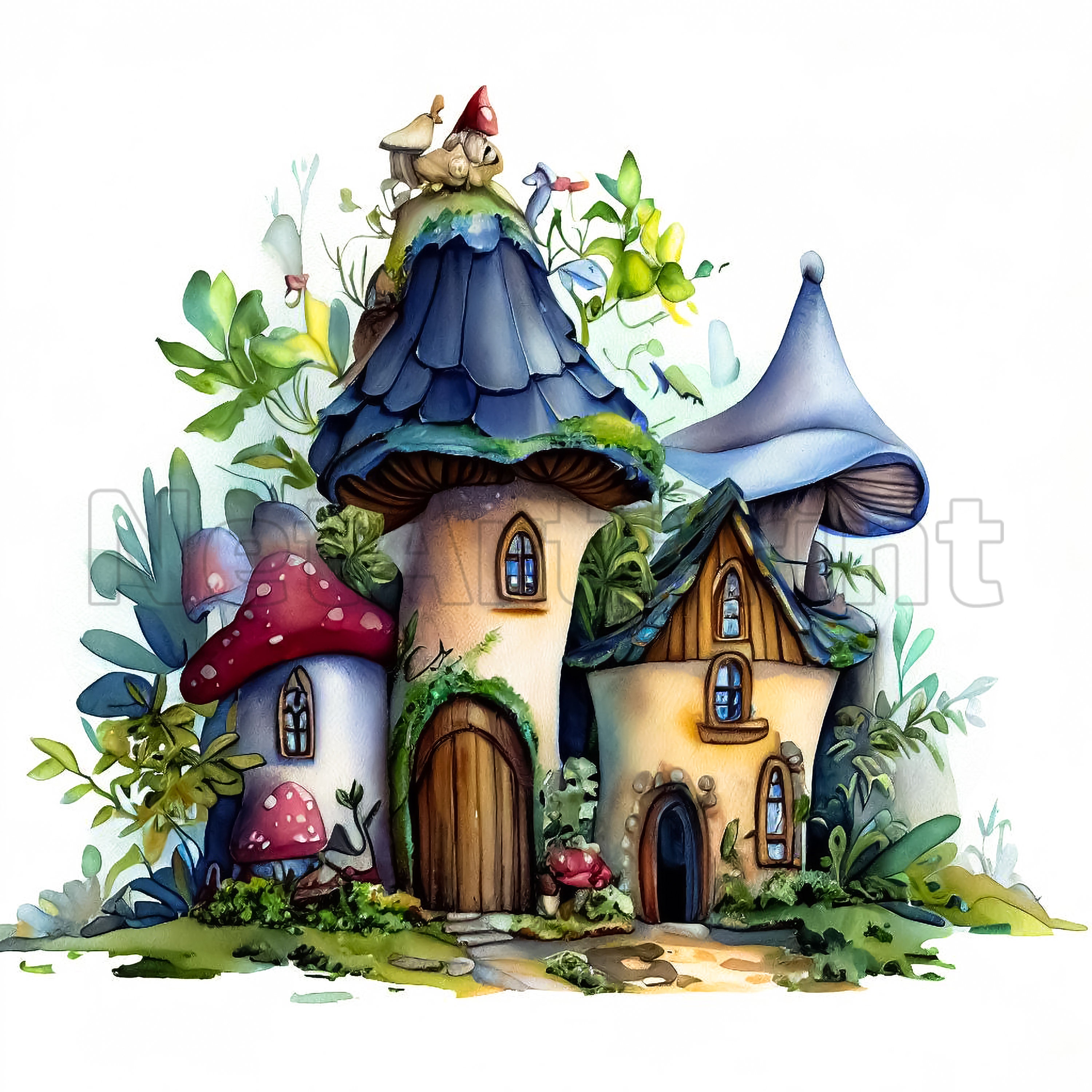 Fairy House 25 JPG Clipart Set Fairy Tale House Digital - Etsy