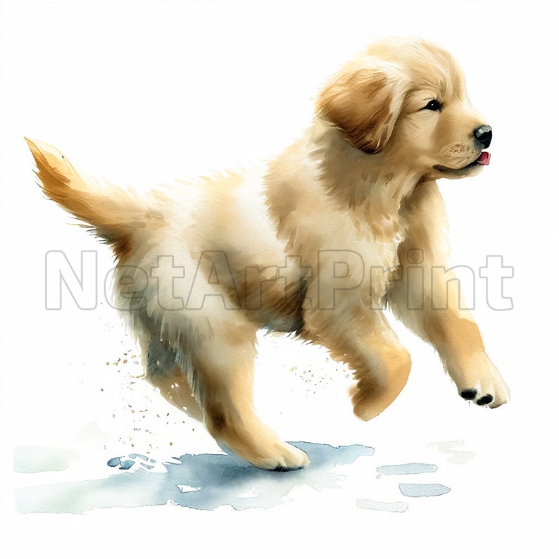 Golden Retriever Puppy Clipart 35 JPG Watercolor Gifts for Dog Owners ...