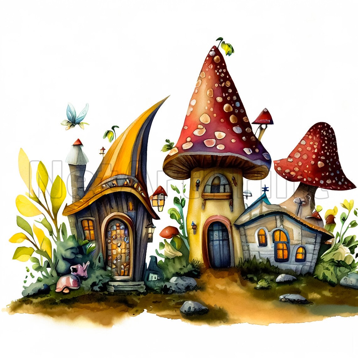 Fairy House 25 JPG Clipart Set Fairy Tale House Digital - Etsy