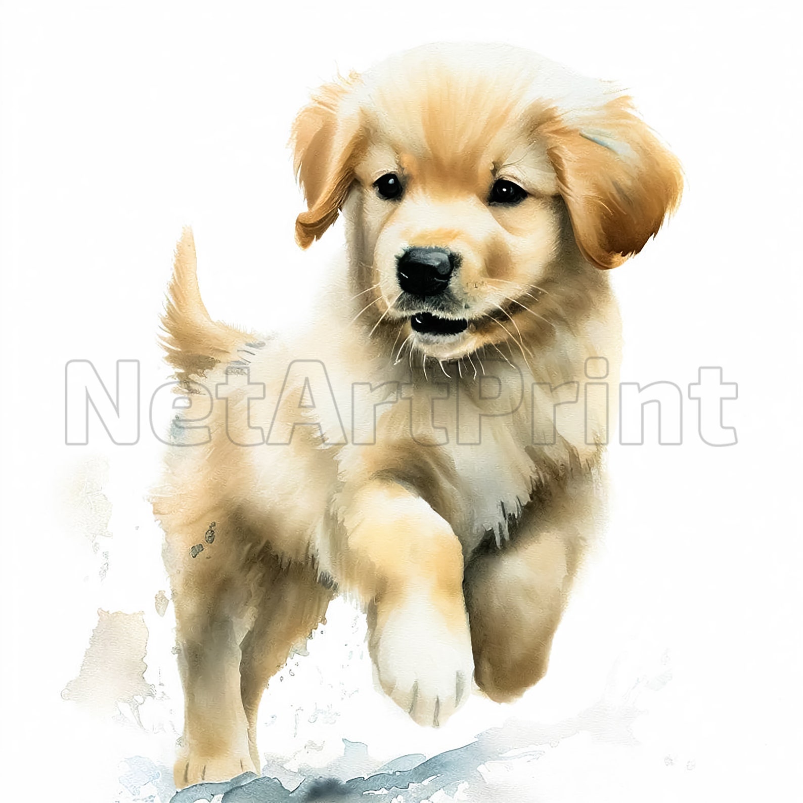 Golden Retriever Puppy Clipart 35 JPG Watercolor Gifts for Dog Owners ...