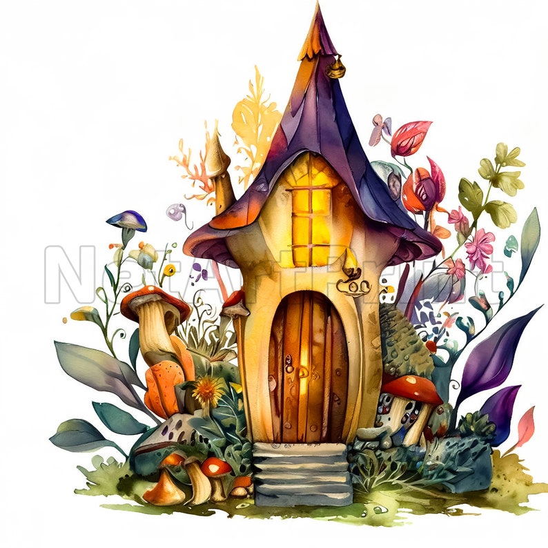 Fairy House 25 JPG Clipart Set Fairy Tale House Digital - Etsy