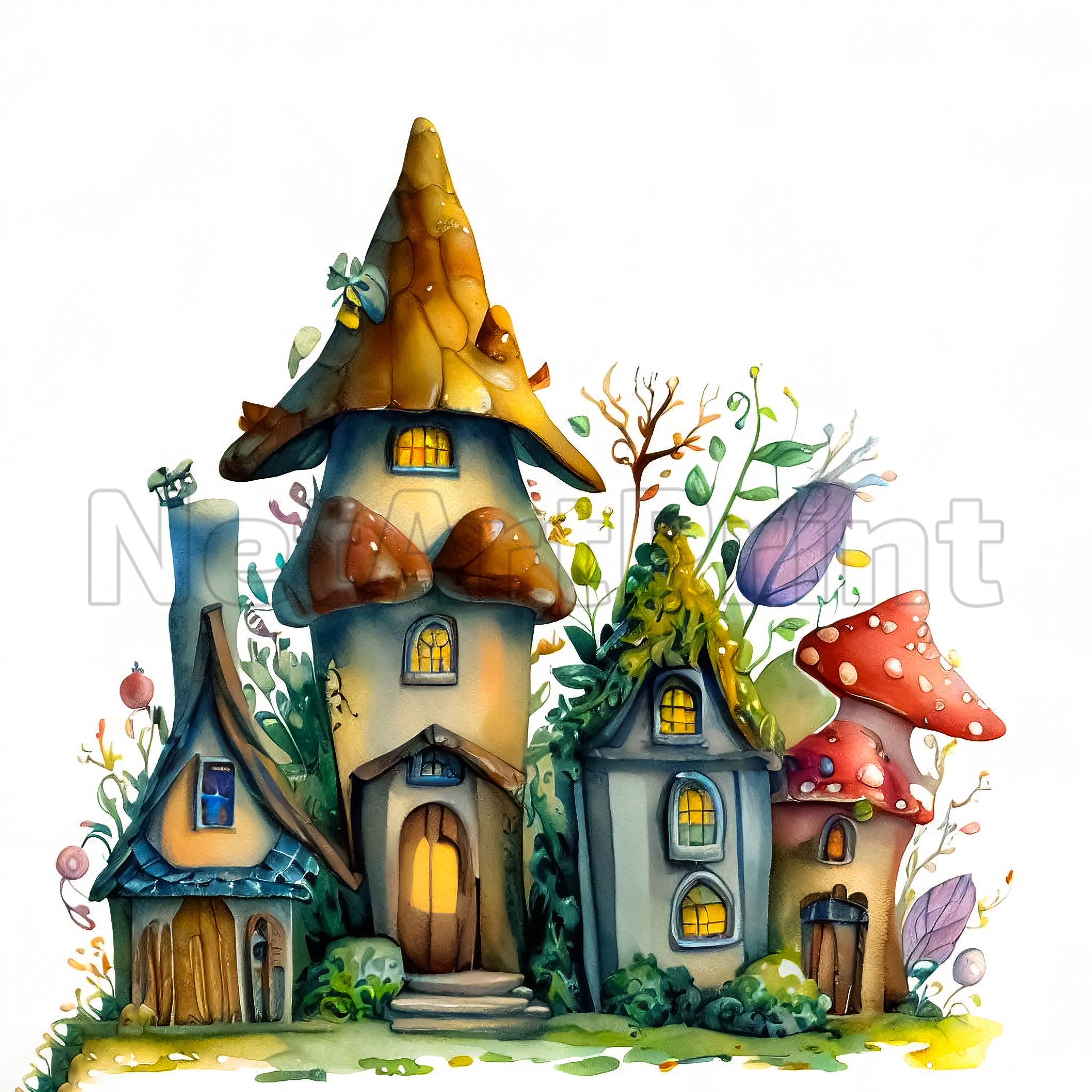 Fairy House 25 JPG Clipart Set Fairy Tale House Digital - Etsy