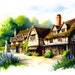 English Village 20 JPG Clipart, British Village Life Watercolor Art ...
