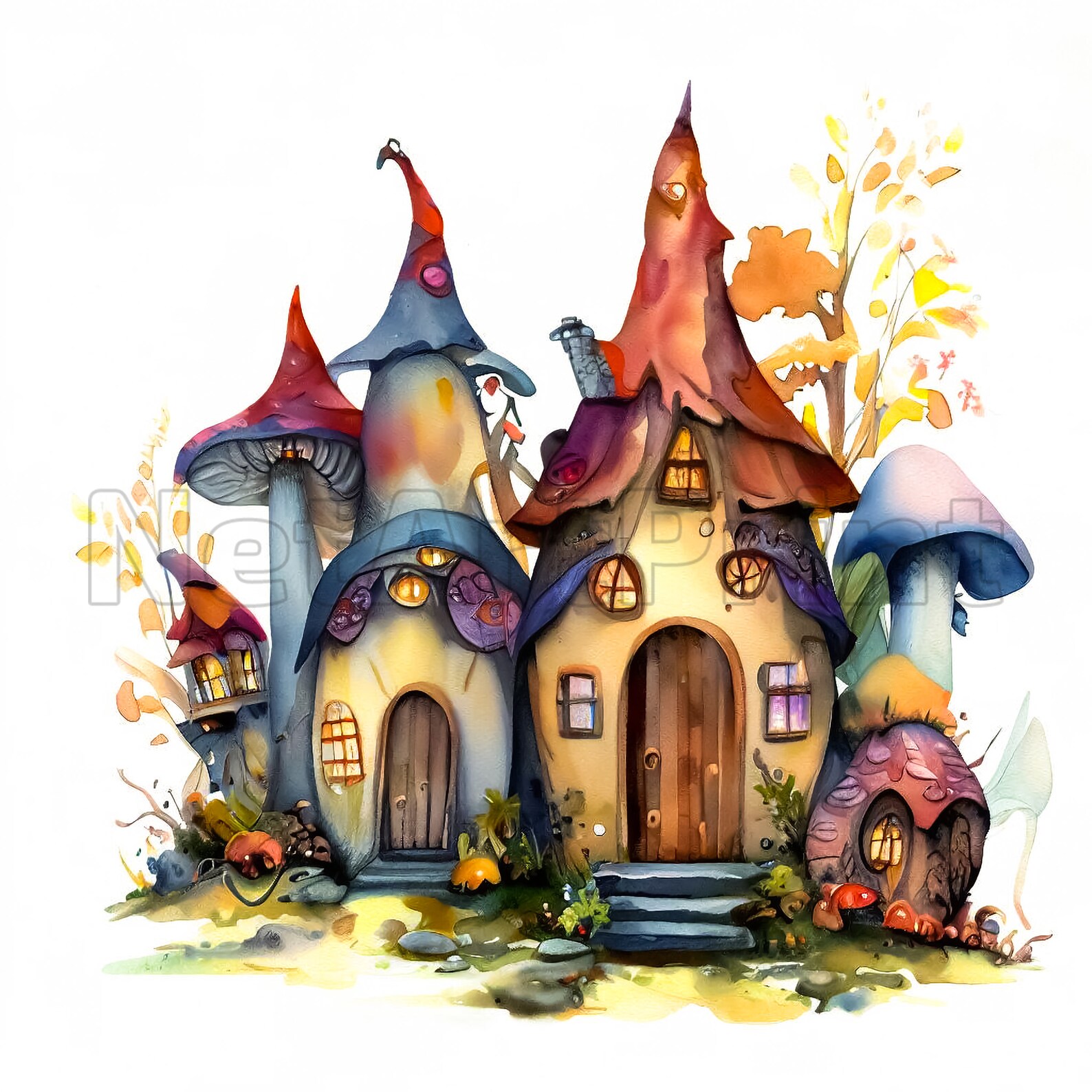 Fairy House 25 JPG Clipart Set Fairy Tale House Digital - Etsy
