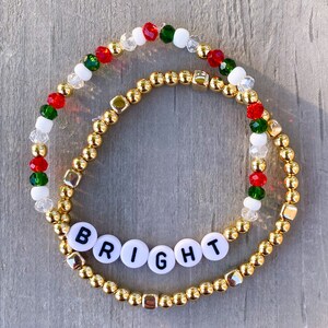 Merry & Bright Bracelet Set / Mama and Mini Bracelets / Christmas ...