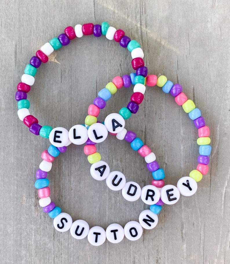 Kids Bracelet / Kids Name Bracelet / Kids Beaded Bracelet / - Etsy