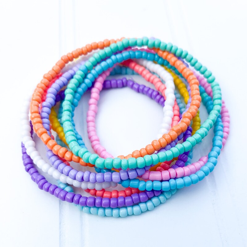 Rainbow Bead Bracelet - Etsy