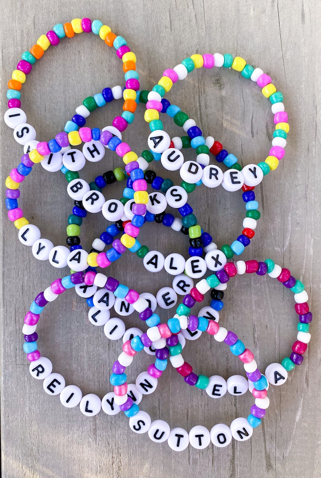 Kids Bracelet / Kids Name Bracelet / Kids Beaded Bracelet / Colorful ...