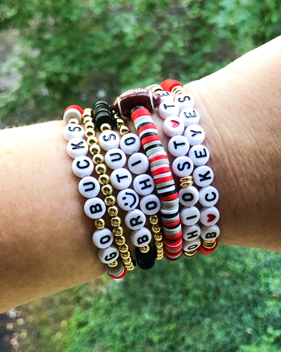 Ohio Bracelets / OSU Inspired Bracelets / Buckeyes Bracelet / Stacked ...