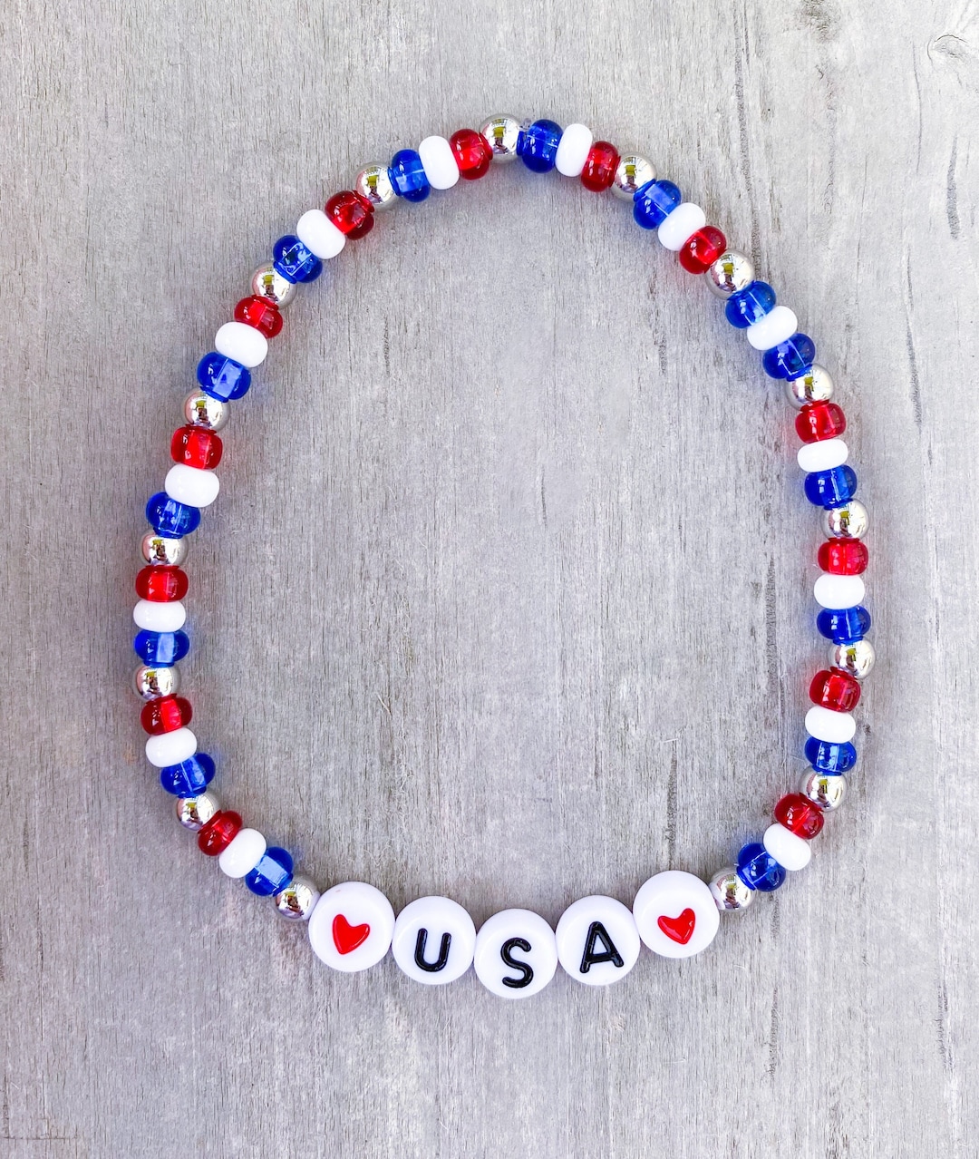 USA Bracelets / 4th of July Bracelets / Red, White and Blue Bracelets ...
