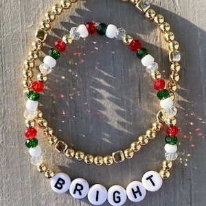Merry & Bright Bracelet Set / Mama and Mini Bracelets / Christmas ...