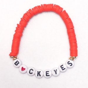 Ohio Bracelets / OSU Inspired Bracelets / Buckeyes Bracelet / Stacked Bracelet Set / College ...