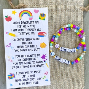 Back to School Bracelet Set / 1st Day of School Bracelets / Brave ...