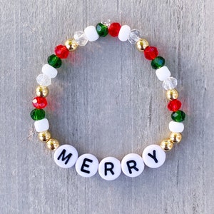 Merry & Bright Bracelet Set / Mama and Mini Bracelets / Christmas ...