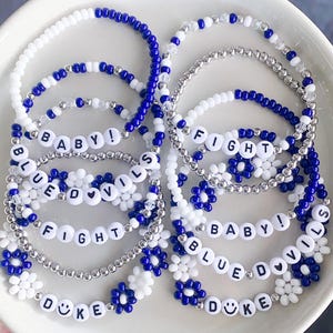 Duke Blue Devils Bracelets / Duke Bracelets / Blue Devils Bracelets / Basketball Bracelet ...