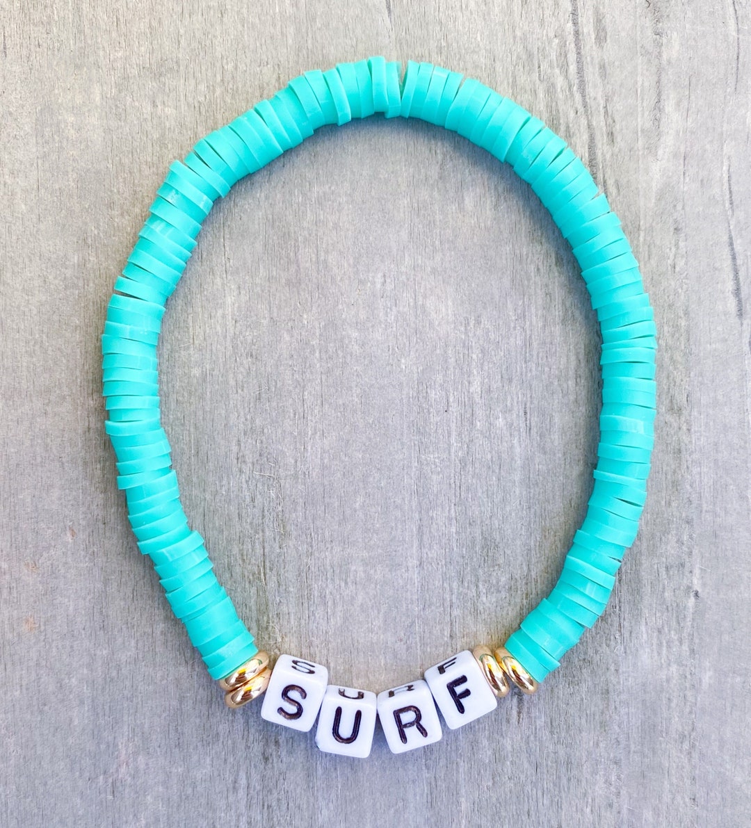 Heishi Bead Surf Bracelet With Gold Spacers – Beach Jewelry - Etsy