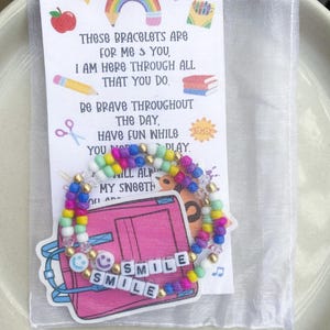 Back to School Bracelet Set / 1st Day of School Bracelets / Brave ...