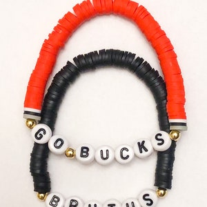 Ohio Bracelets / OSU Inspired Bracelets / Buckeyes Bracelet / Stacked Bracelet Set / College ...