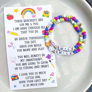 Back to School Bracelet Set / 1st Day of School Bracelets / Brave ...