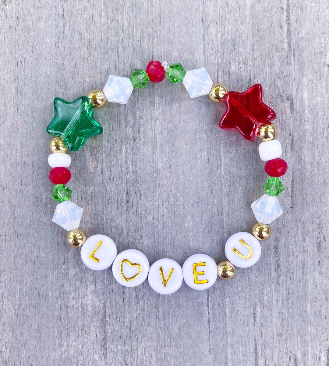 Love You Christmas Bracelet / Star Bracelet / Holiday Bracelet / Kids ...