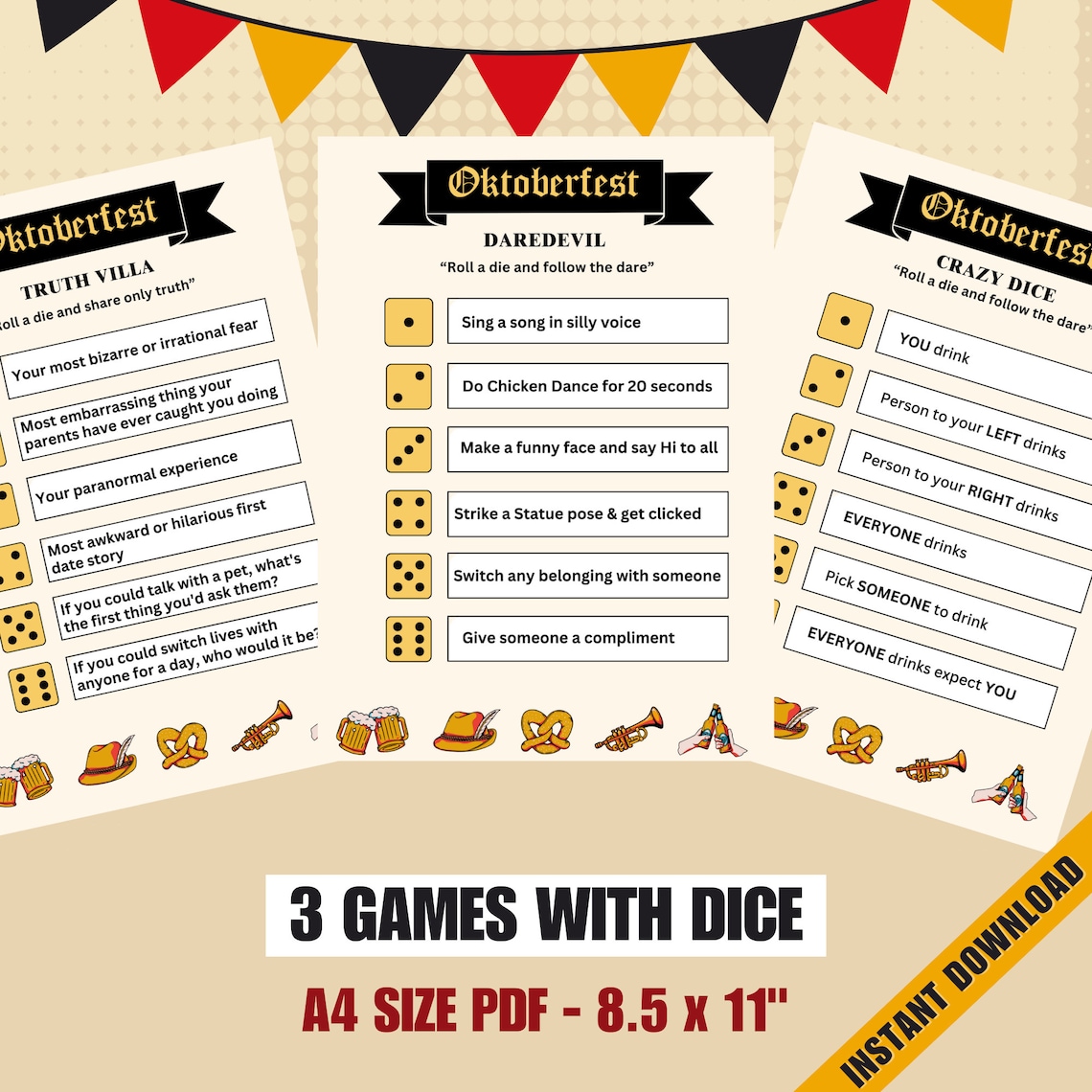 Oktoberfest Game, Printable Oktoberfest Game, Beer Festival Game ...