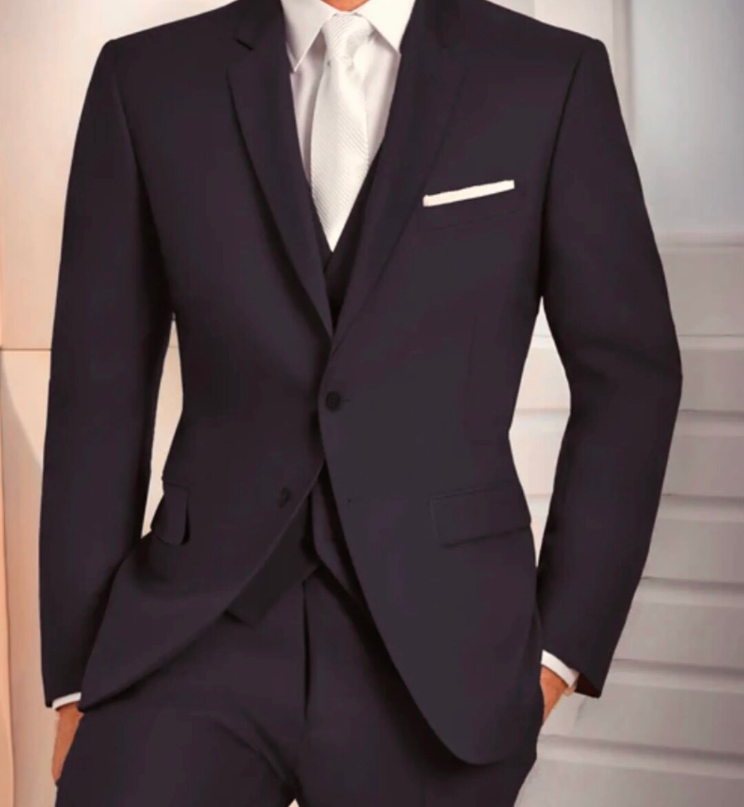 Suit / Mens / Navy Blue / 3 Piece Vest /classic Fit / All Sizes / 36 to ...