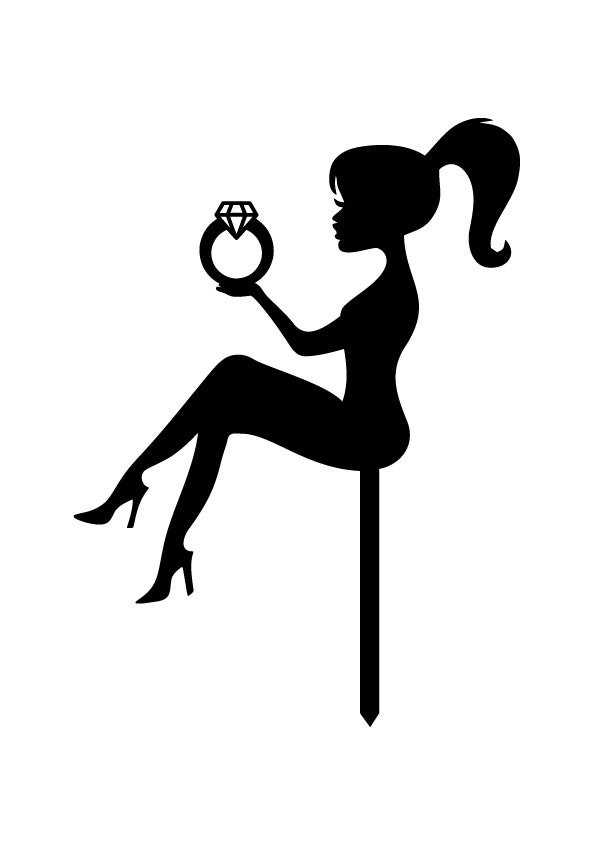 Cake Topper girl 3. Laser Cutting Files Cdr, Dxf, Ai, Pdf, Plt, Jpg ...