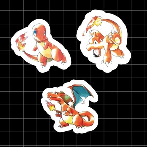 Charmander, Charmeleon, Charizard Stickers - Etsy