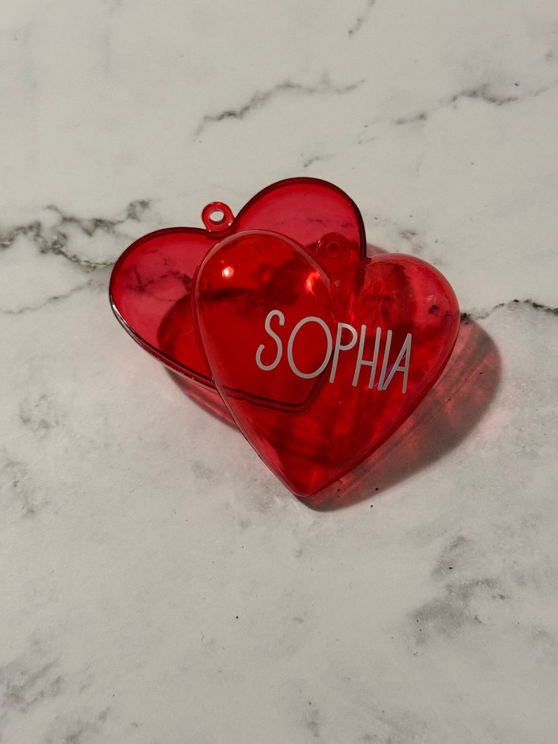 Personalized Valentine's Fillable Red Heart Plastic Containers ...