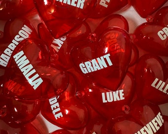 Personalized Valentine's Fillable Red Heart Plastic Containers Kids - Etsy