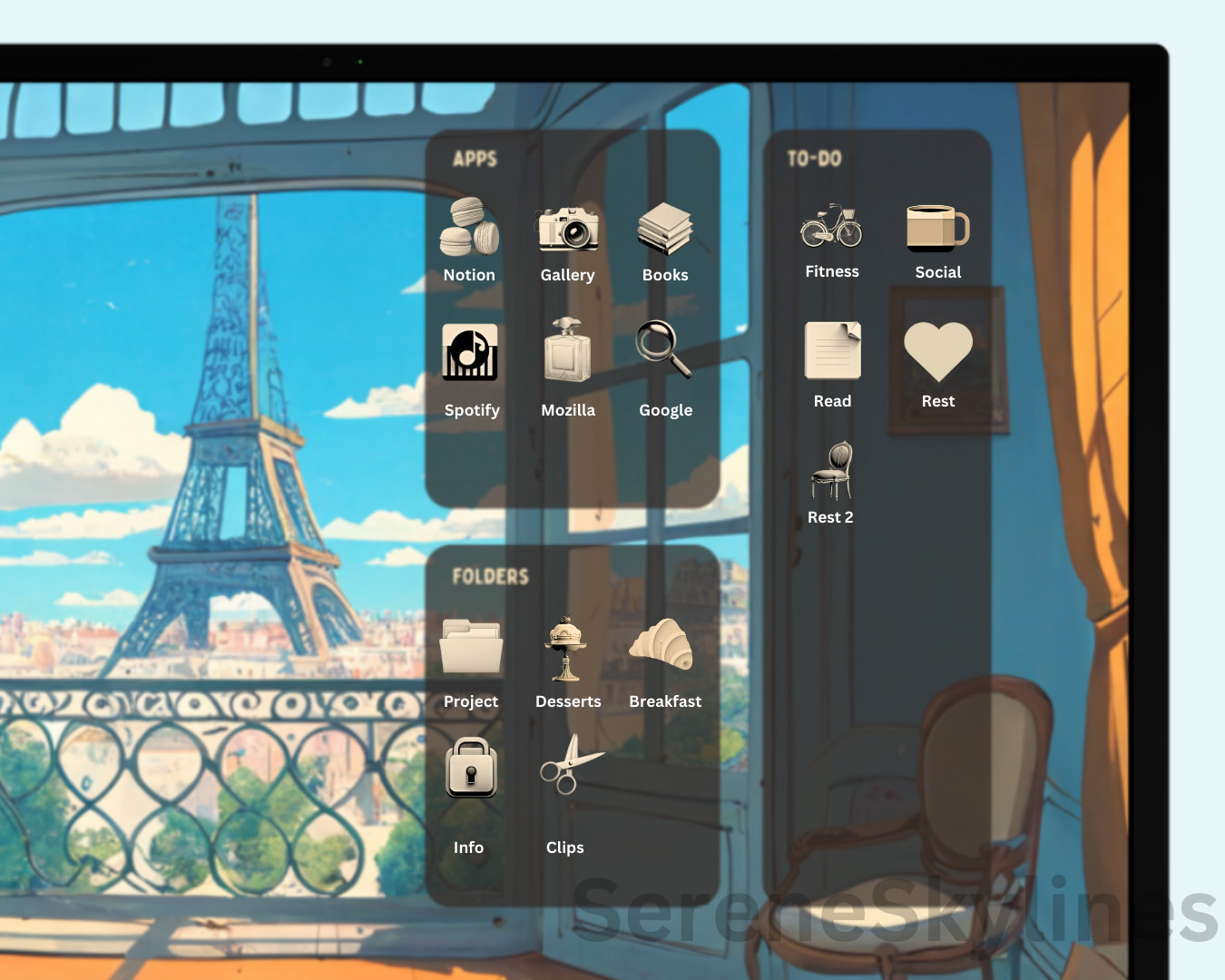 Paris Moodboard Desktop | File Folder Icons for Mac and Windows ...