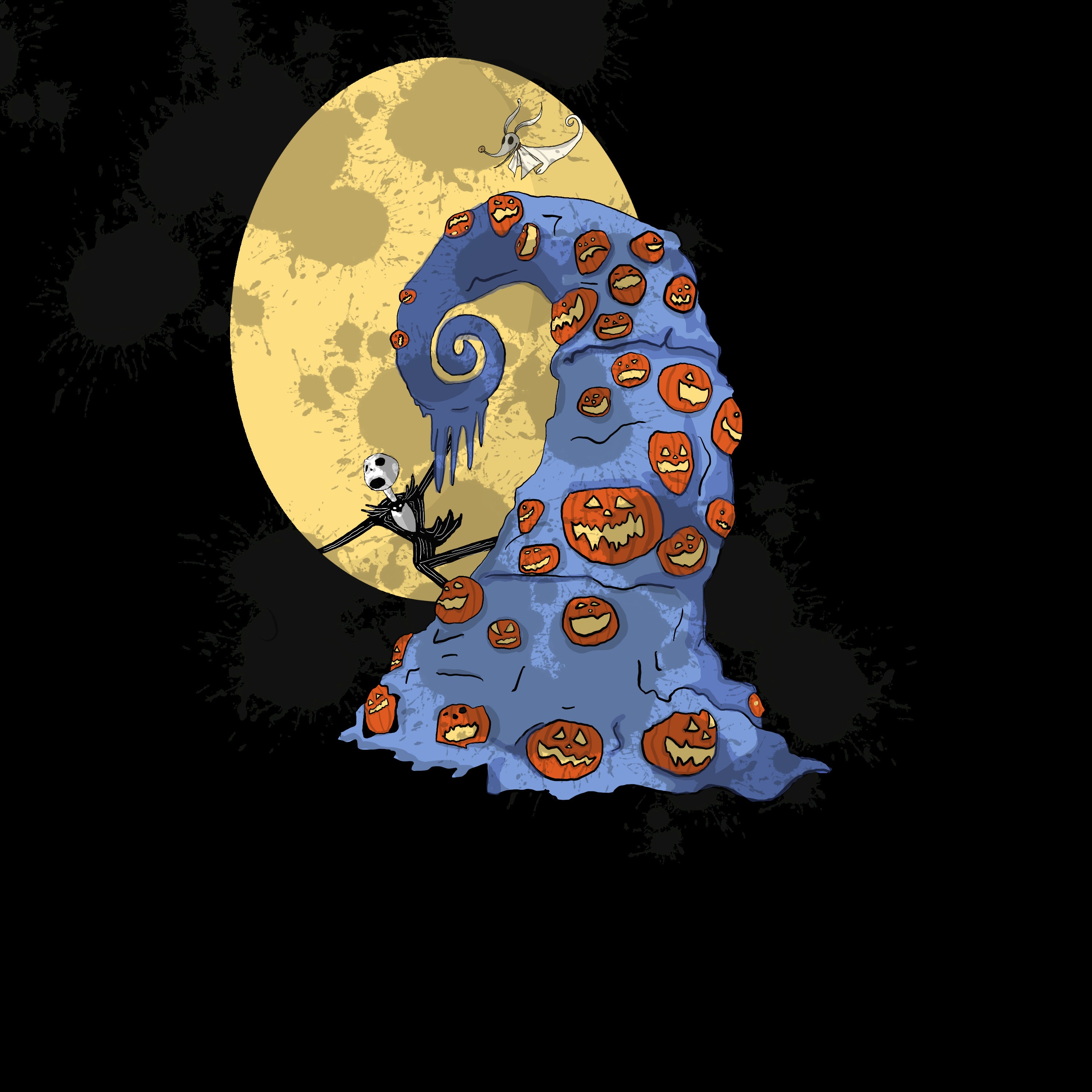 Jack Skellington on Spiral Mountain SVG File Pumpkin Snow Zero Nbc ...
