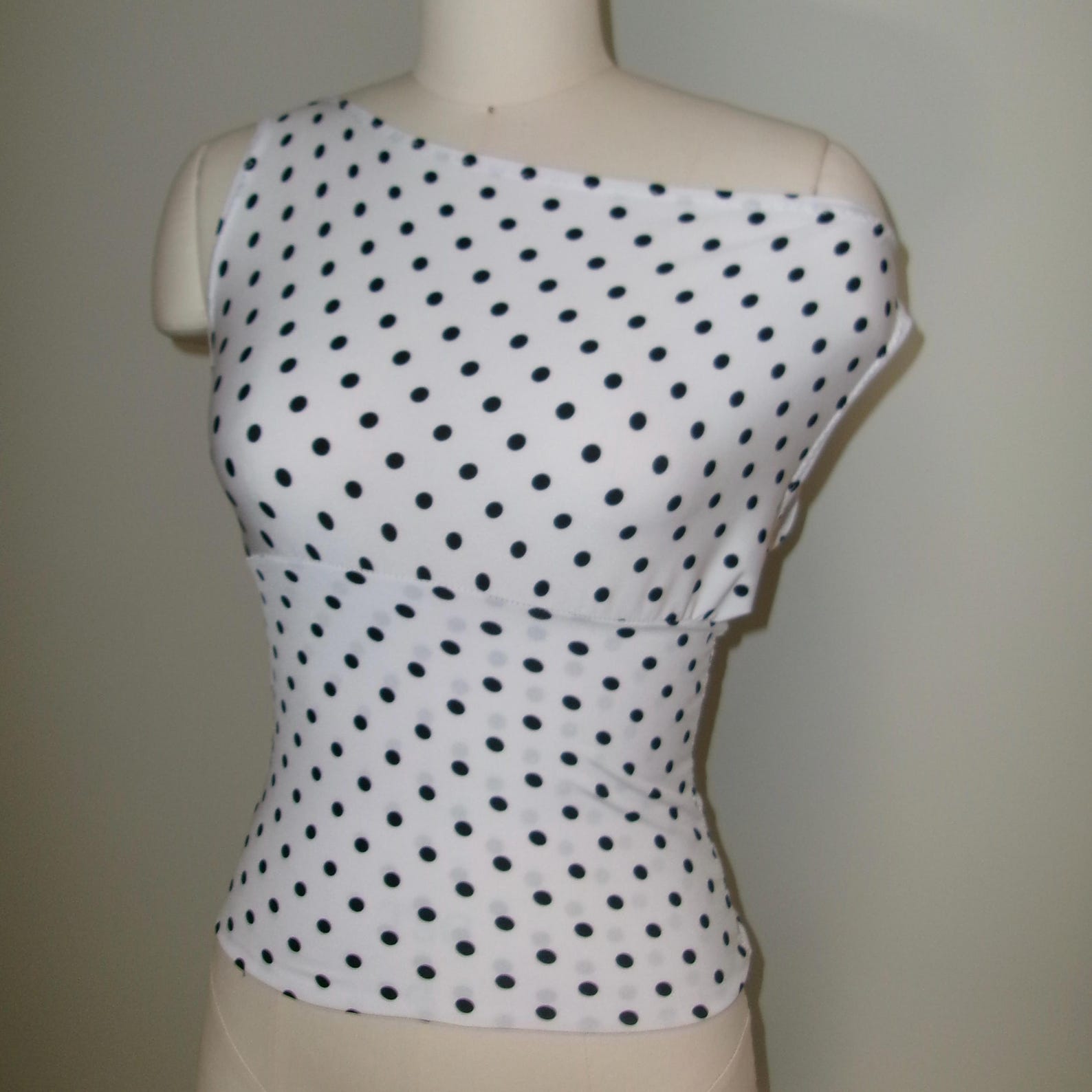 Off-shoulder Retro Polka Dot Top - Etsy