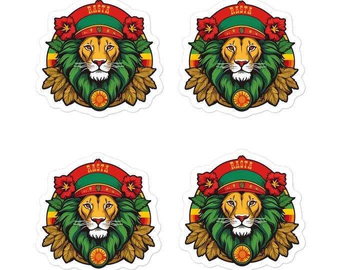 Rasta Lion Sticker, Lion of Judah, Reggae Sticker, Rastafari Kiss-cut ...