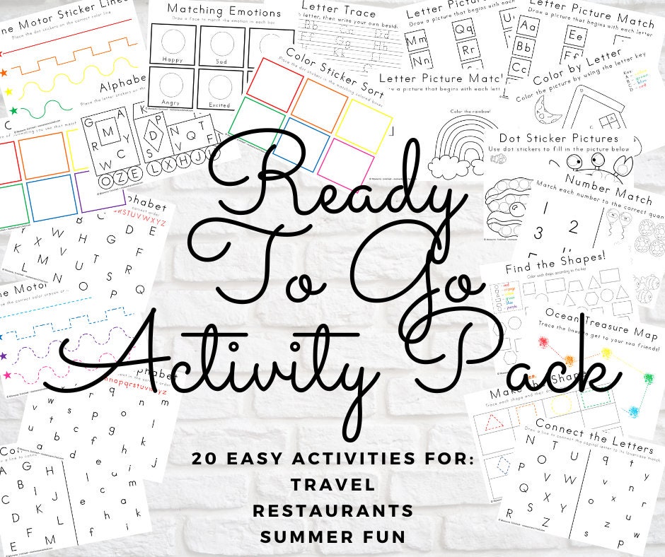 Ready to Go Activity Pack for Little Kids Travel Activity Pack for Kids ...
