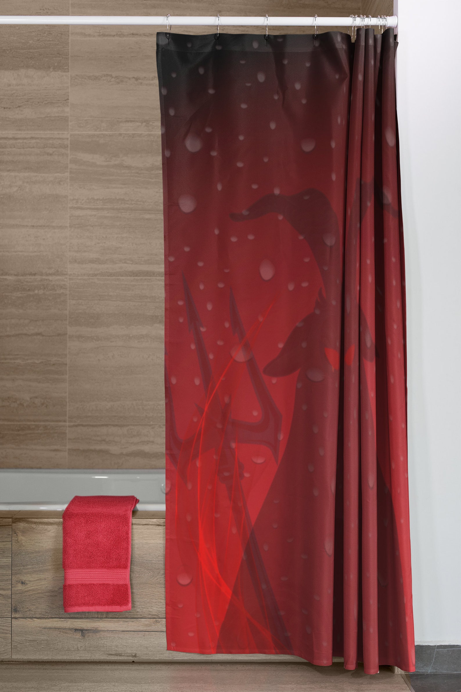 Shadow Demon Shower Curtain Cute Halloween Shower Curtain Halloween ...