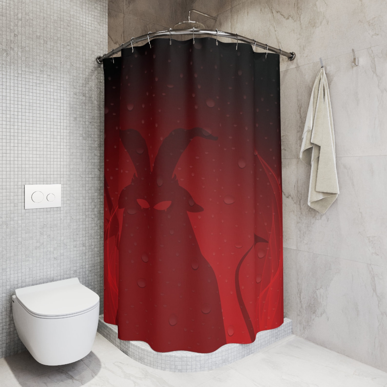 Shadow Demon Shower Curtain Cute Halloween Shower Curtain Halloween ...