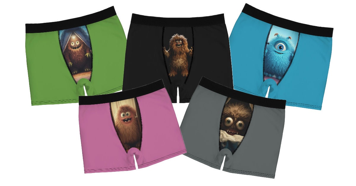 Black Crotch Monsters Boxer Briefs Funny Boxers for Men Horror - Etsy