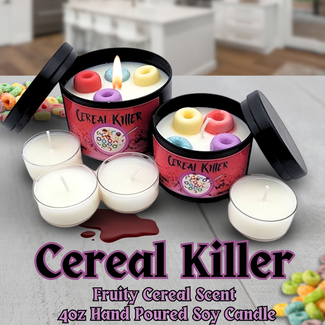 Cereal Killer Soy Candle Fruity Cereal Scented Candle True Crime Candle ...