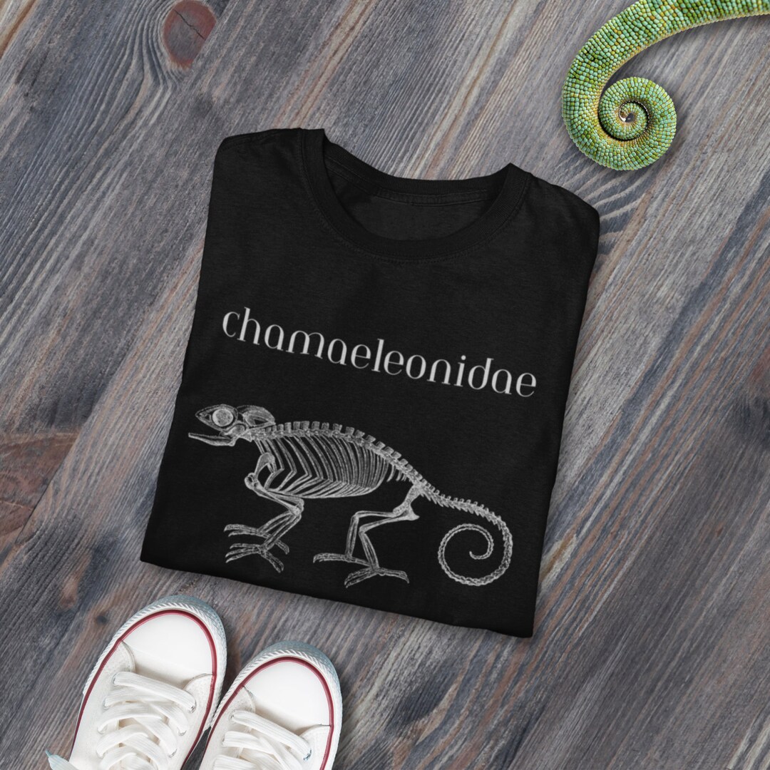 Chameleon Skeleton Scientific Name Short Sleeve Tee Lizard Gothic ...